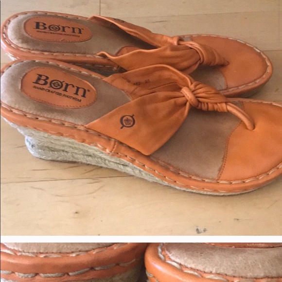 Born | Shoes | Pristine Born Logo Super Comfy Wedge Thong Sandals ...
